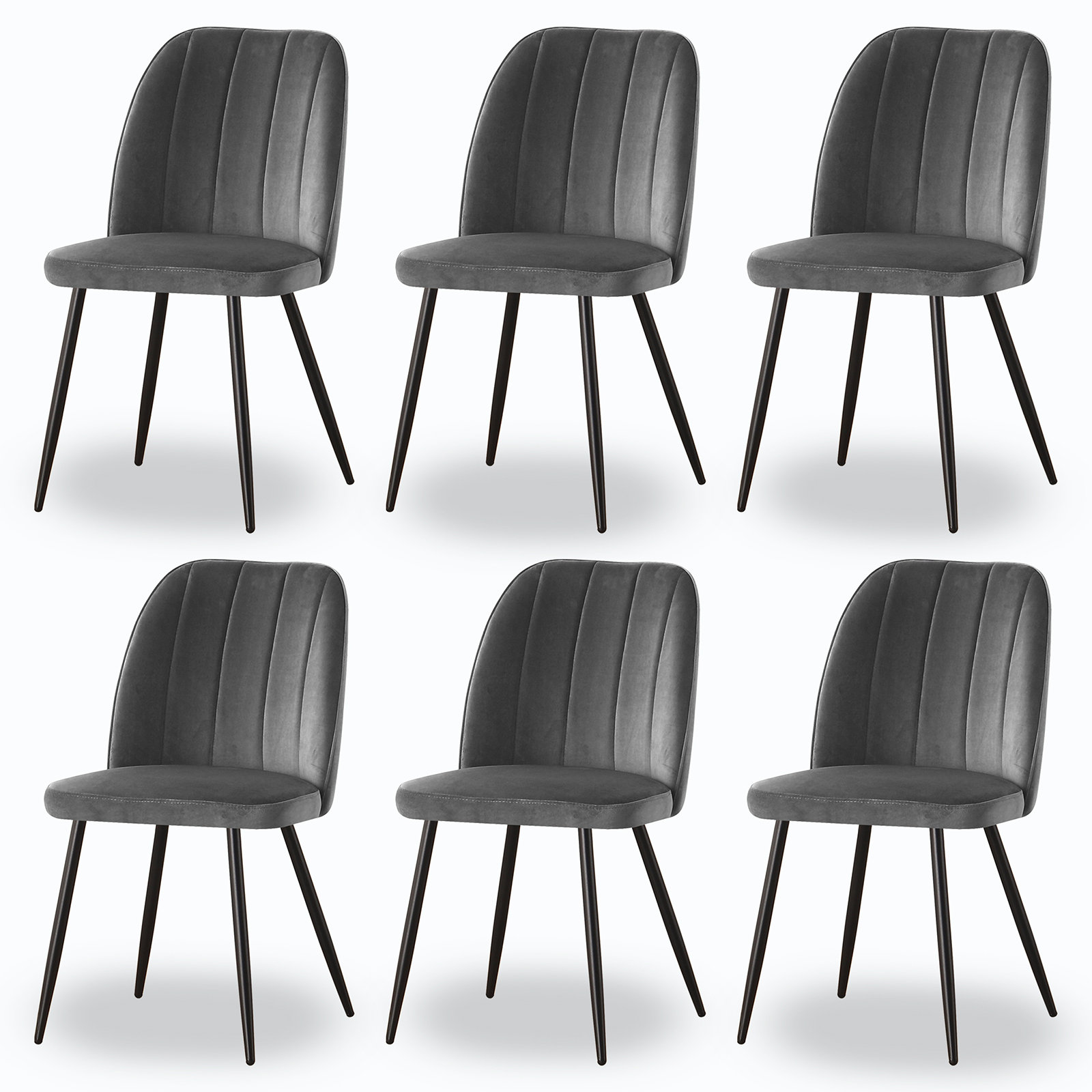 AINPECCA Velvet/Faux Leather Upholstered Modern Armless Dining Chair ...