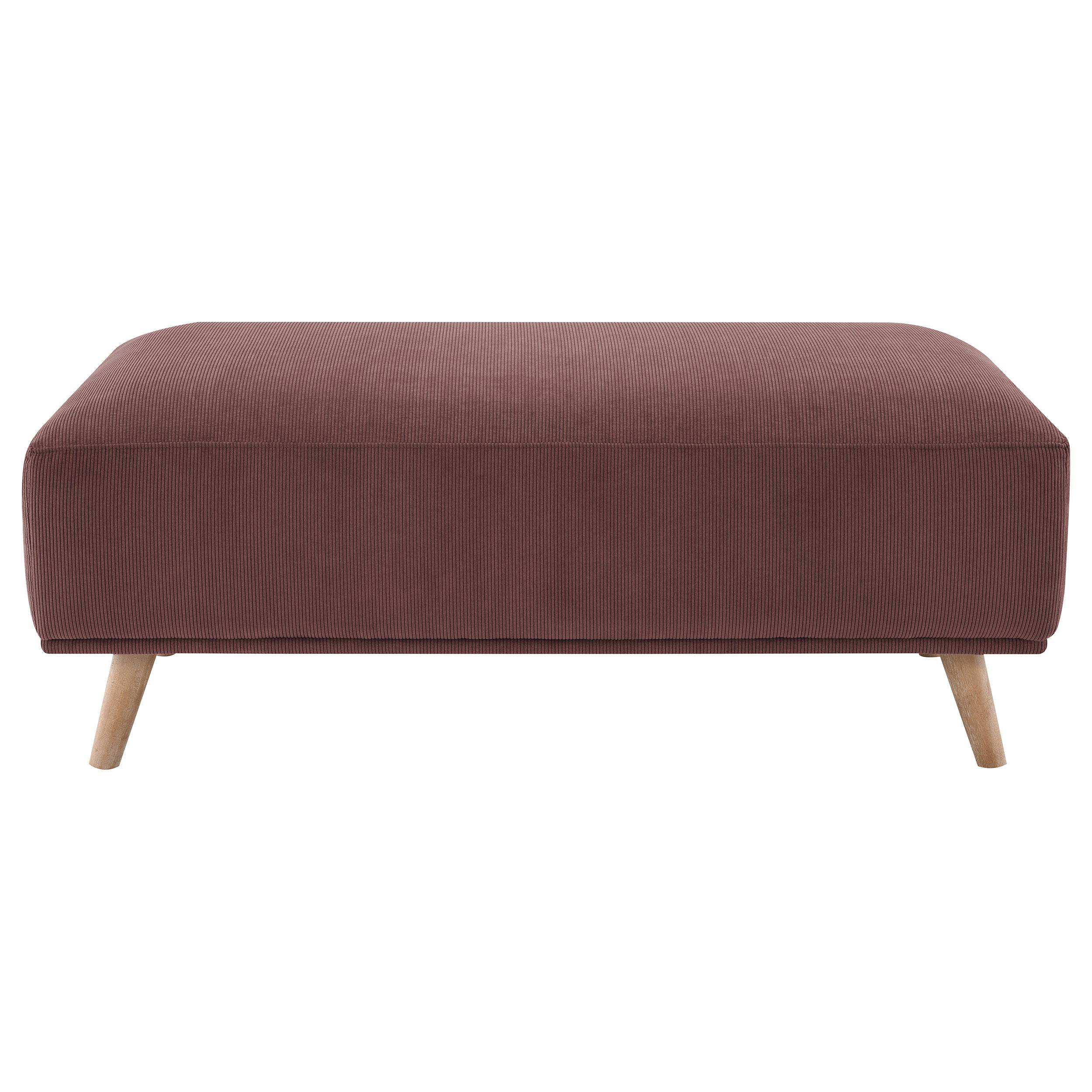 Latitude Run® Crepeau Corduroy Upholstered Ottoman Wine Red | Wayfair