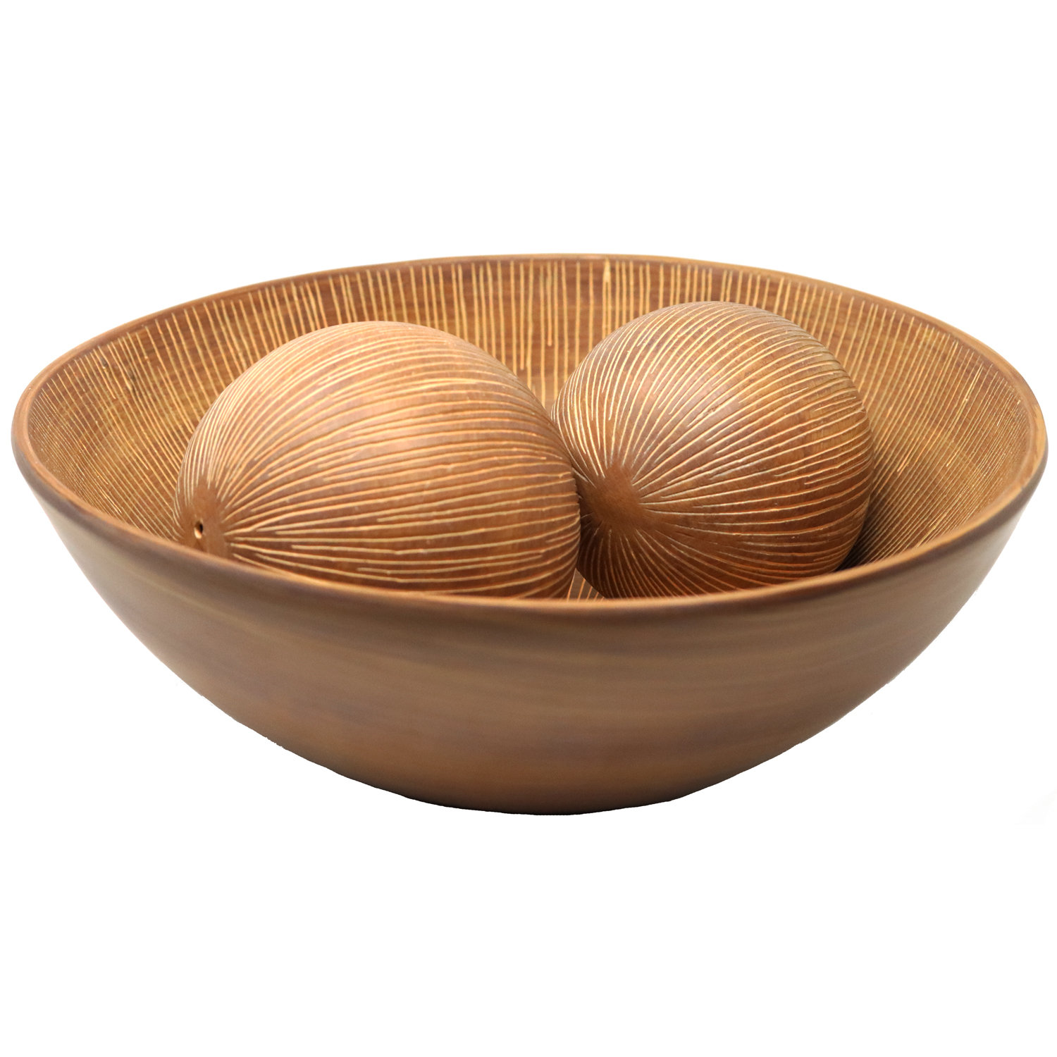 Ebern Designs Elektra Light Brown Decorative Bowl for Coffee Table ...