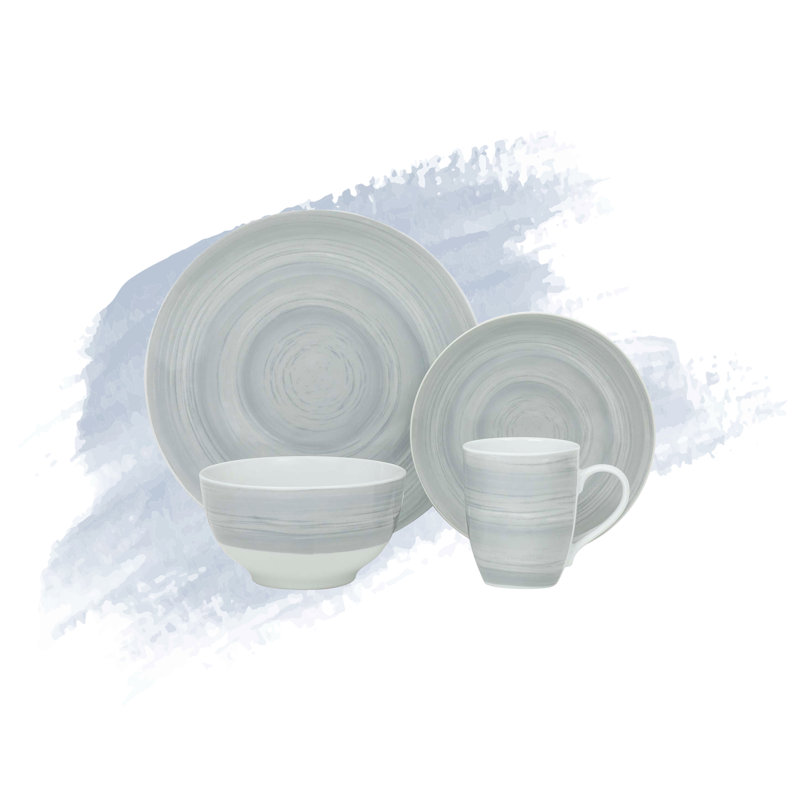 Union Rustic Stone 16 Piece Dinnerware Set, Service for 4 & Reviews ...