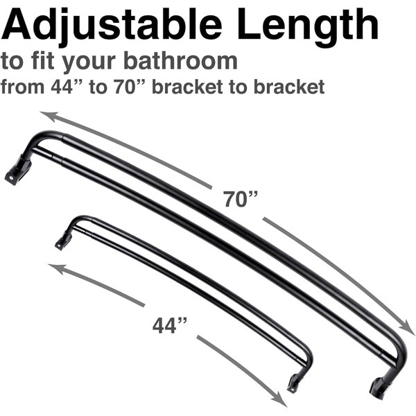 MCKINNON HOME FURNISHINGS, INC. Double Curved Shower Rod, Metal ...