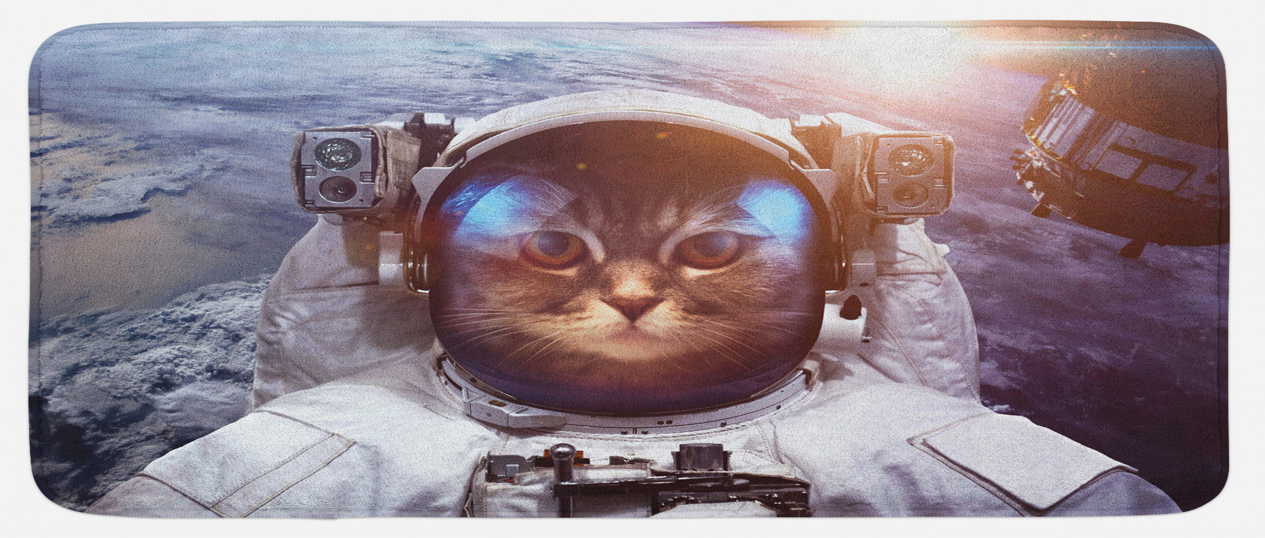 East Urban Home Astrounaut Cosmonaut Cat In Suit With Space Satellite ...