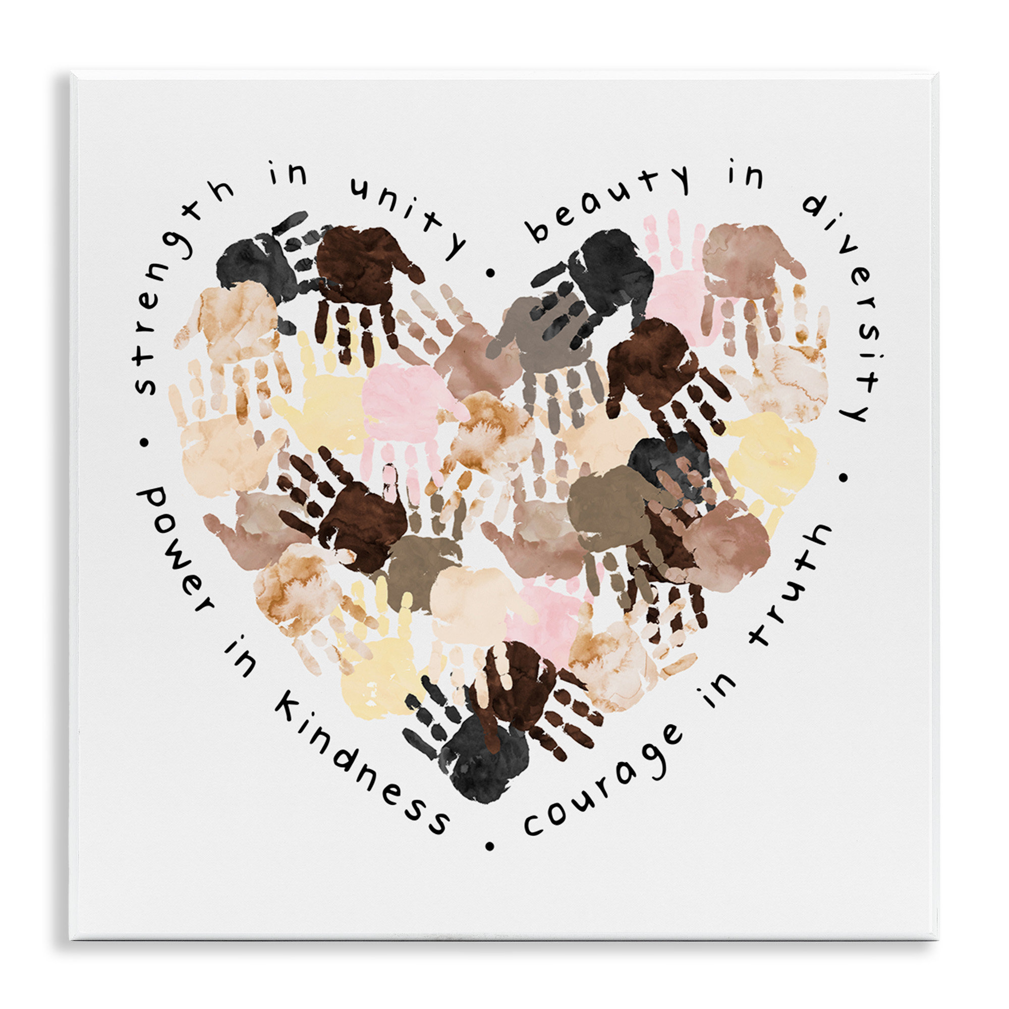 Trinx Powerful Strength in Unity Phrase Handprint Heart by Erica ...