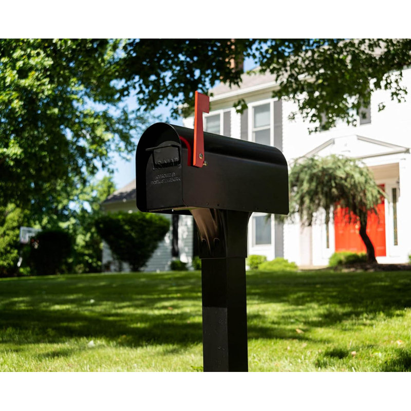Absuta Large Capacity Galvanized Steel black, Post-Mount Mailbox | Wayfair