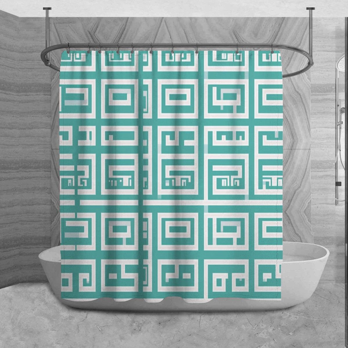 East Urban Home Greek Key Shower Curtain Pattern Bathroom Decor ...