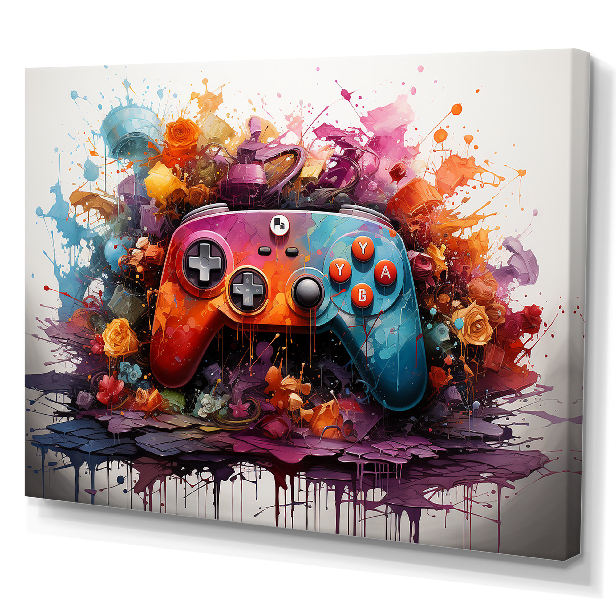 Winston Porter Neon Abstract video game controler - Video Games Canvas ...
