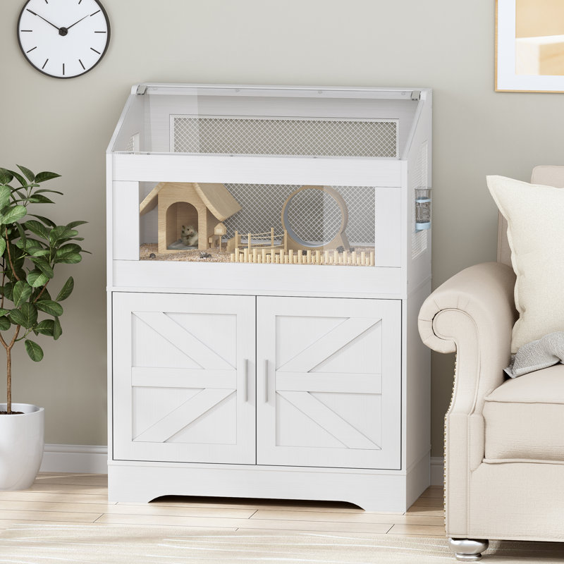 Tucker Murphy Pet™ Ezan Hamster Cage with Storage Cabinet, Small Animal ...