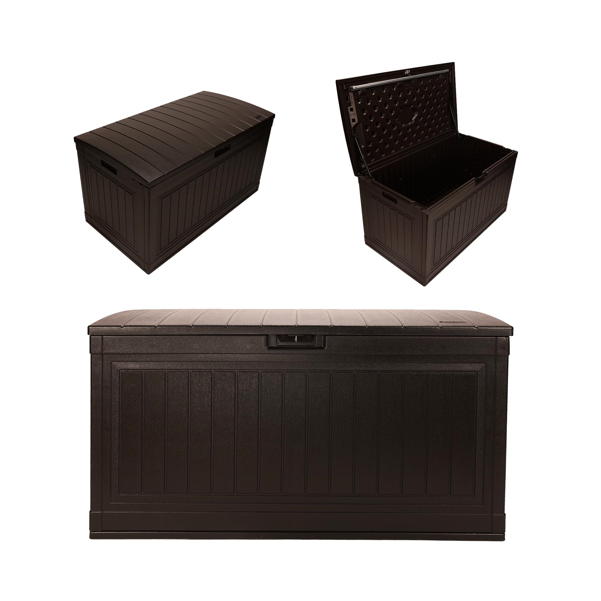 Hokku Designs 80-Gal. Waterproof Resin Large Outdoor Patio Deck Box ...