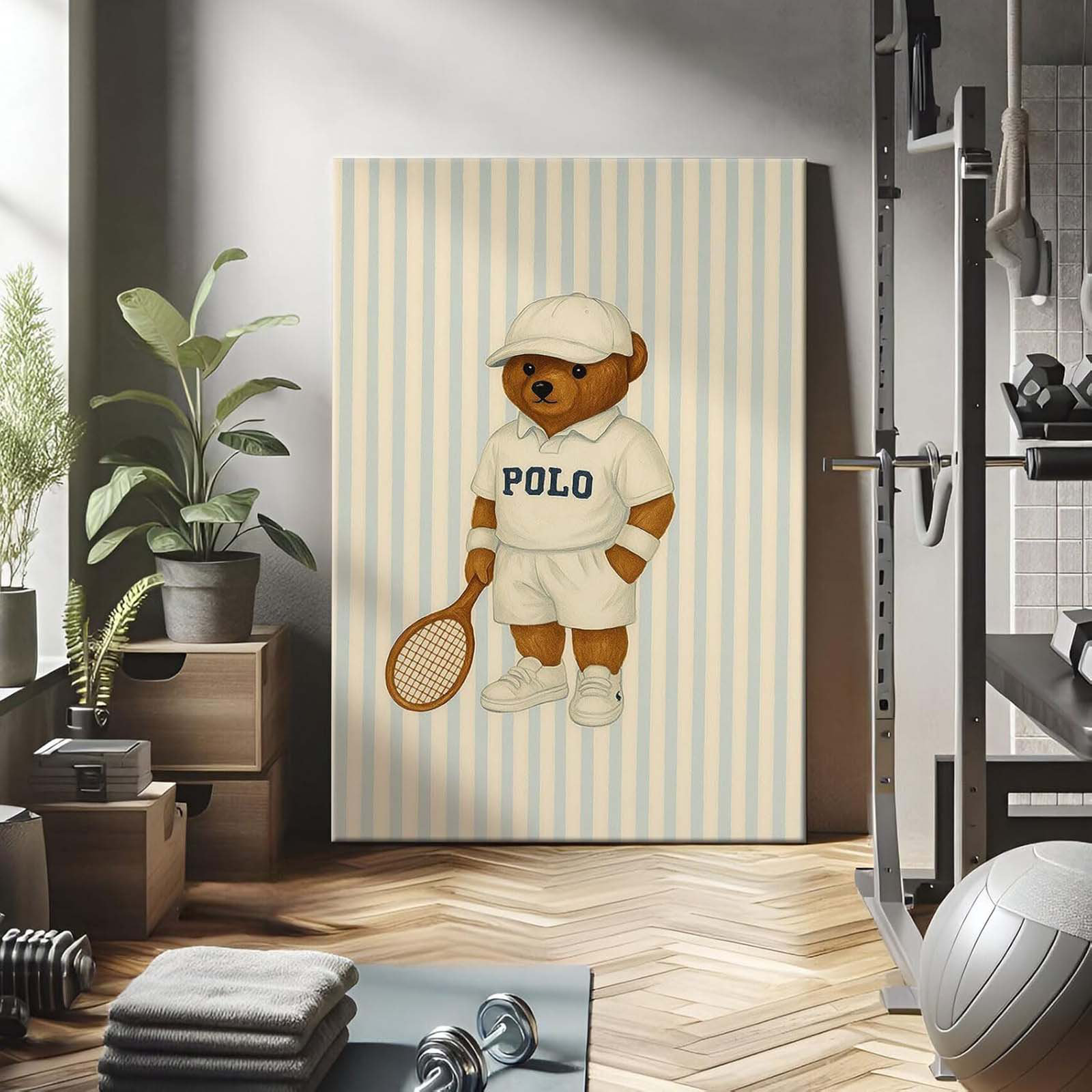 George Oliver Funny Tennis Sports Teddy Bear Poster Tennis Suit Sports ...