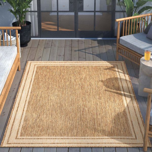 Well Woven Fallon Perry Border Brown Hi-Lo Indoor/Outdoor Area Rug ...