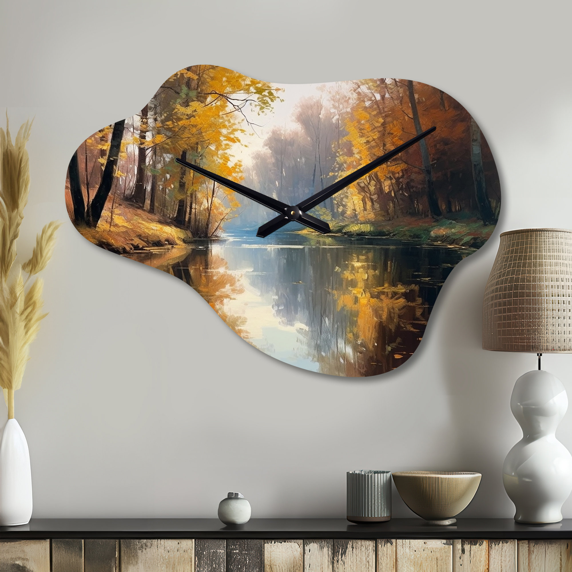 East Urban Home Whimsical River And Forest IV - Cloud Traditional Metal ...