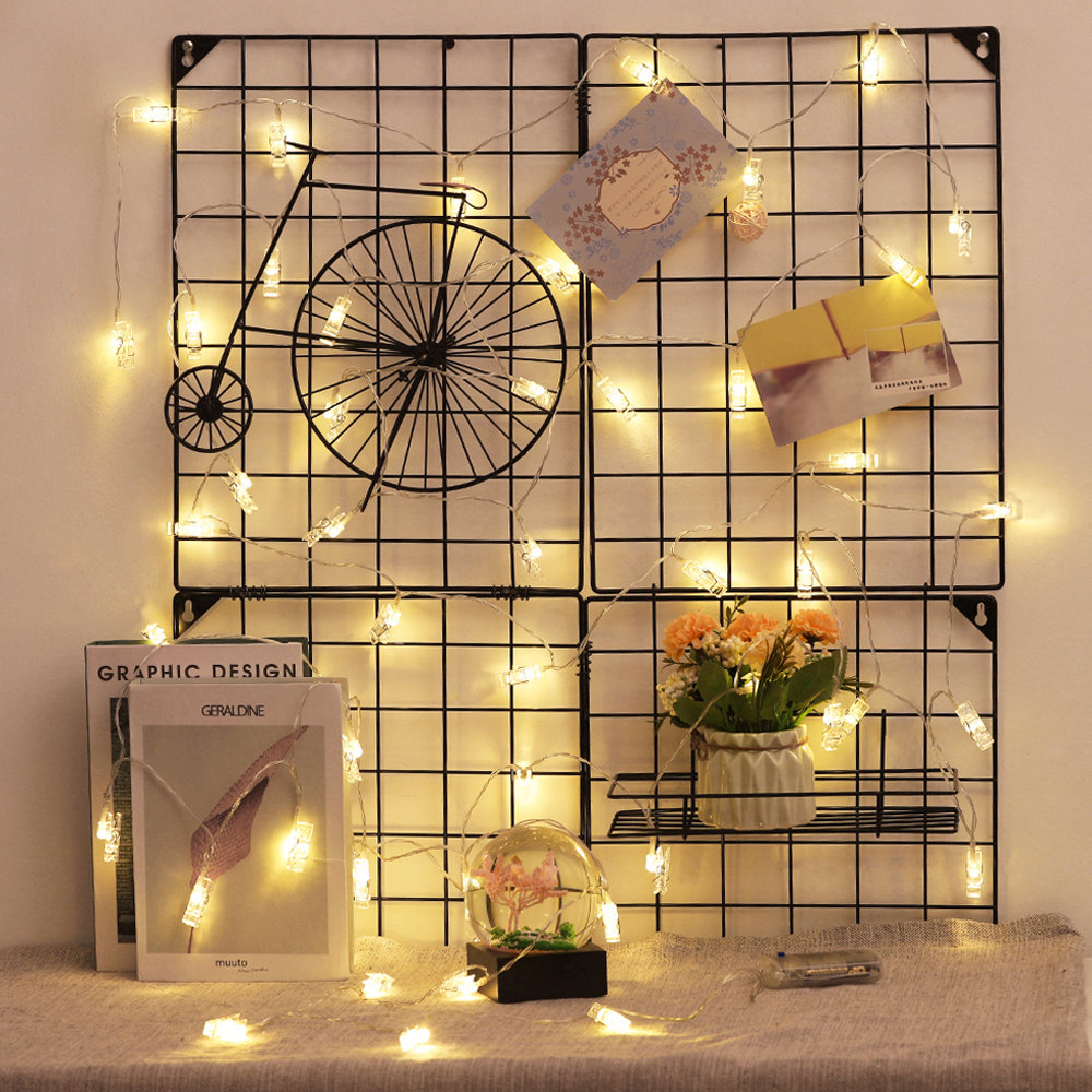 The Holiday Aisle® 50 LED Photo Clips String Lights Bedroom Fairy ...