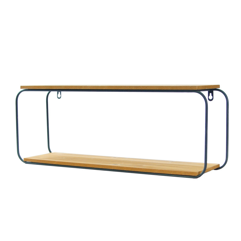 17 Stories VIP Wood 24 in. Brown 2 Tier Wall Shelf | Wayfair