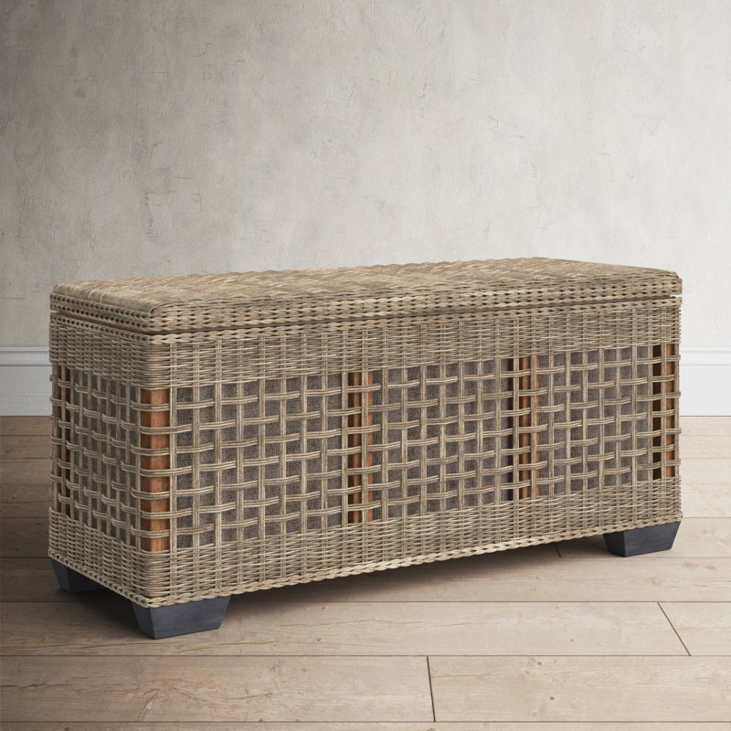 Birch Lane™ Siesta Wicker Storage Bench & Reviews | Wayfair