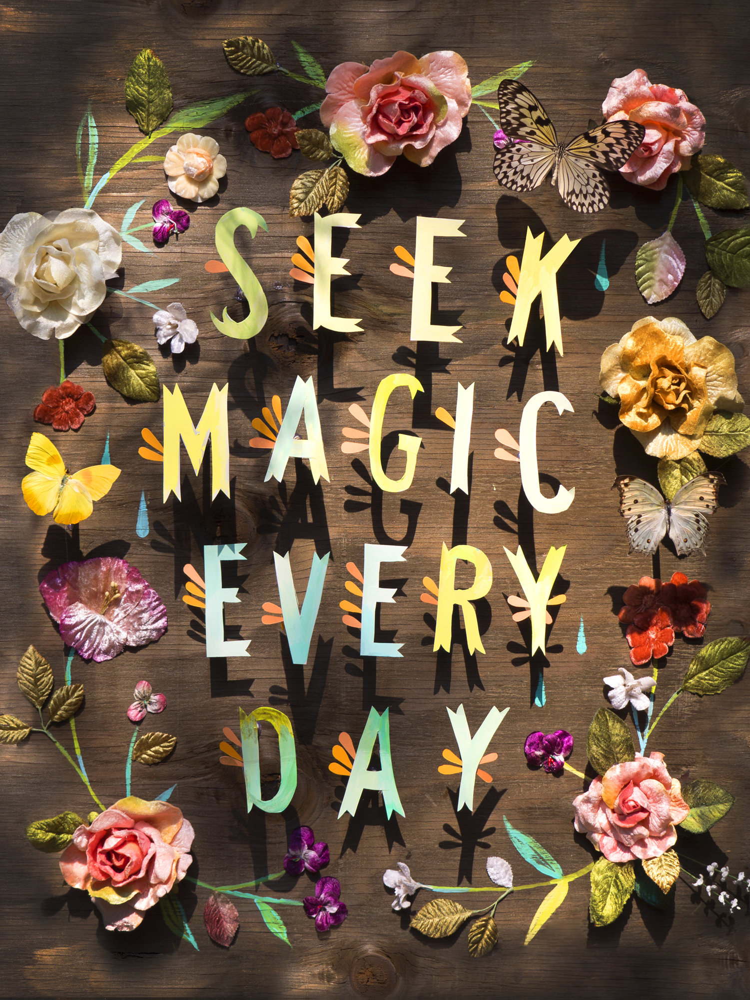 Wheatpaste Art Collective 'Seek Magic' by Katie Daisy Textual Art on ...
