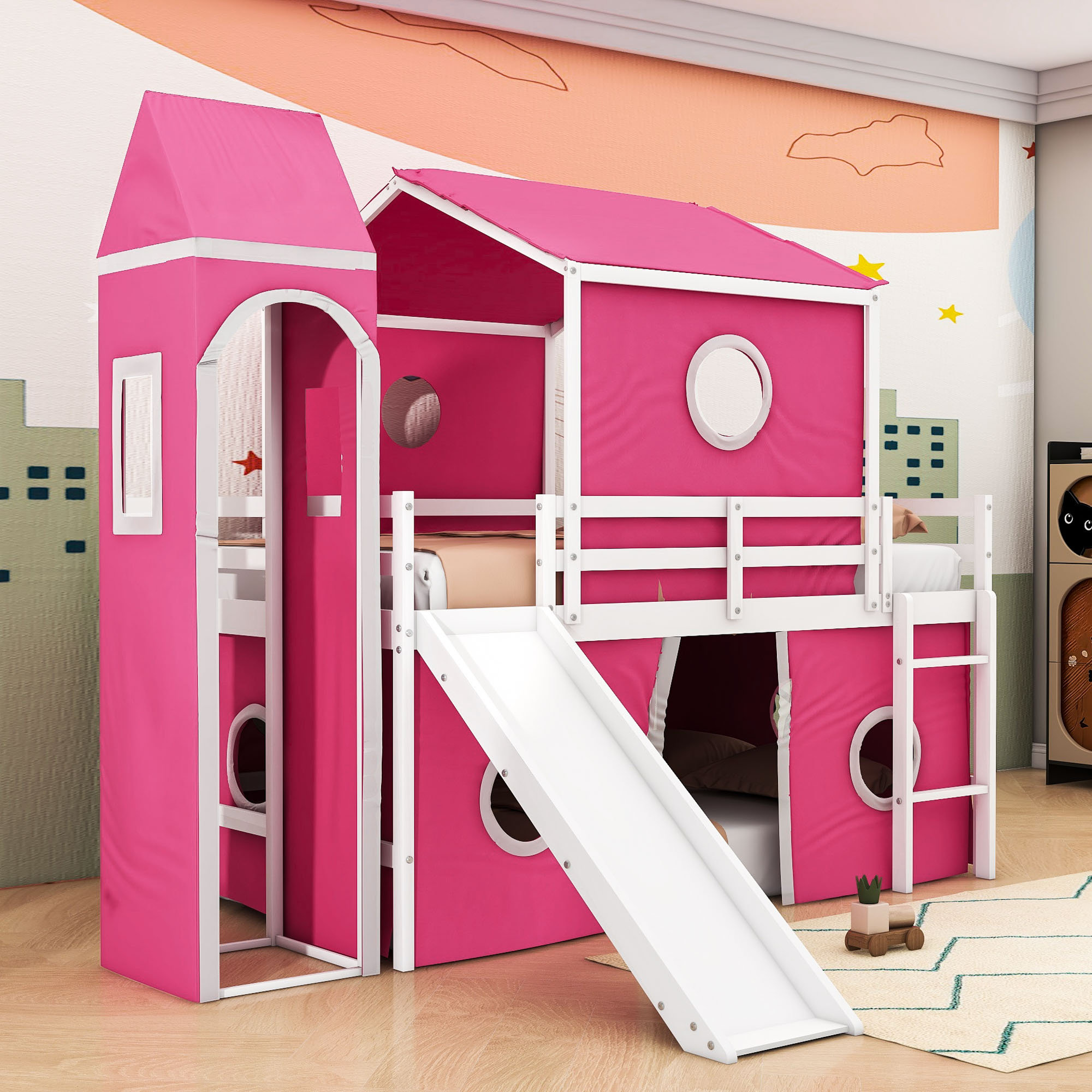 Viv + Rae Kyser Kids Bunk Bed with Slide, Tent and Tower & Reviews ...