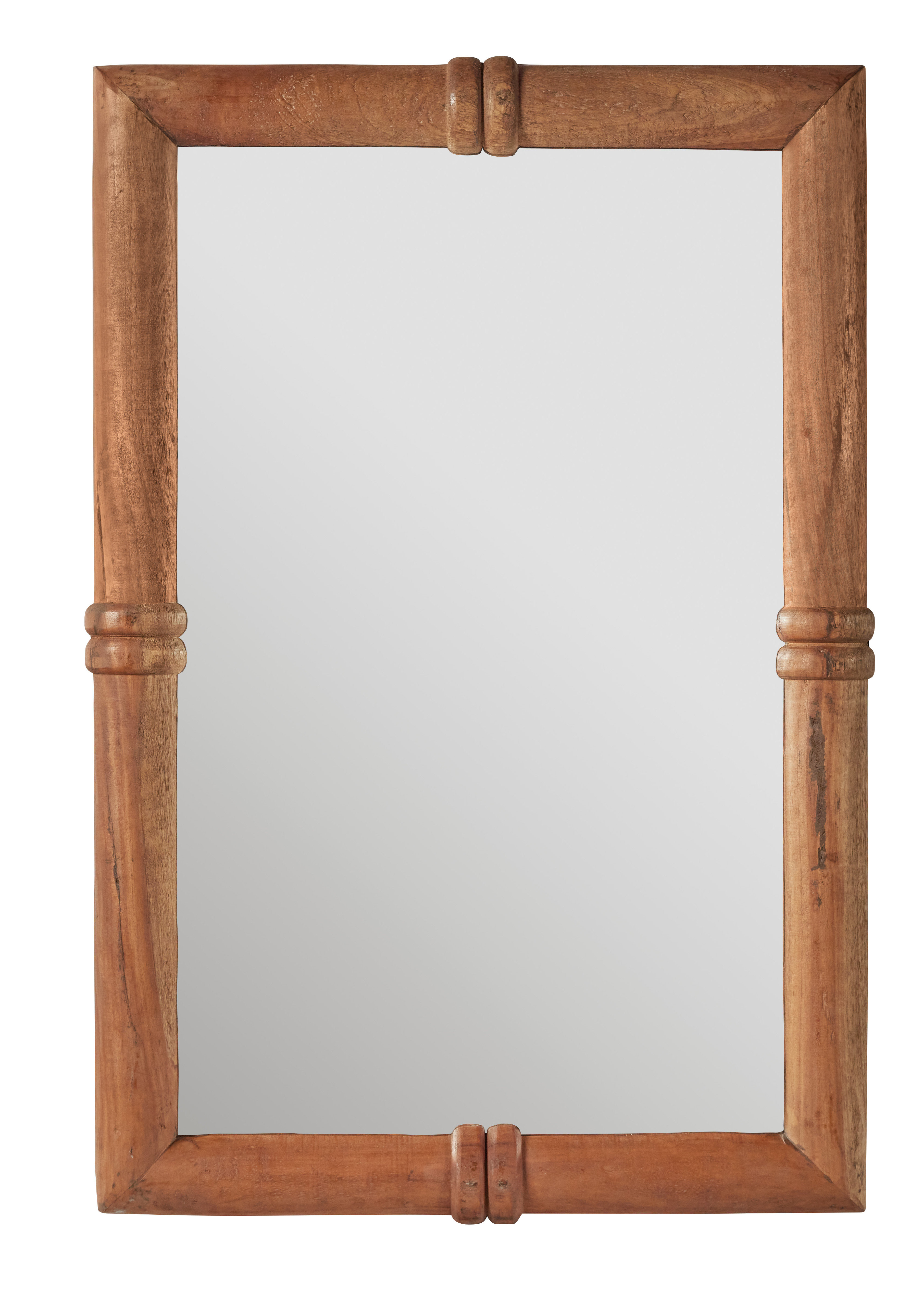 Bobo Intriguing Objects Rectangular Mirror w/ Wooden Spool Frame | Wayfair