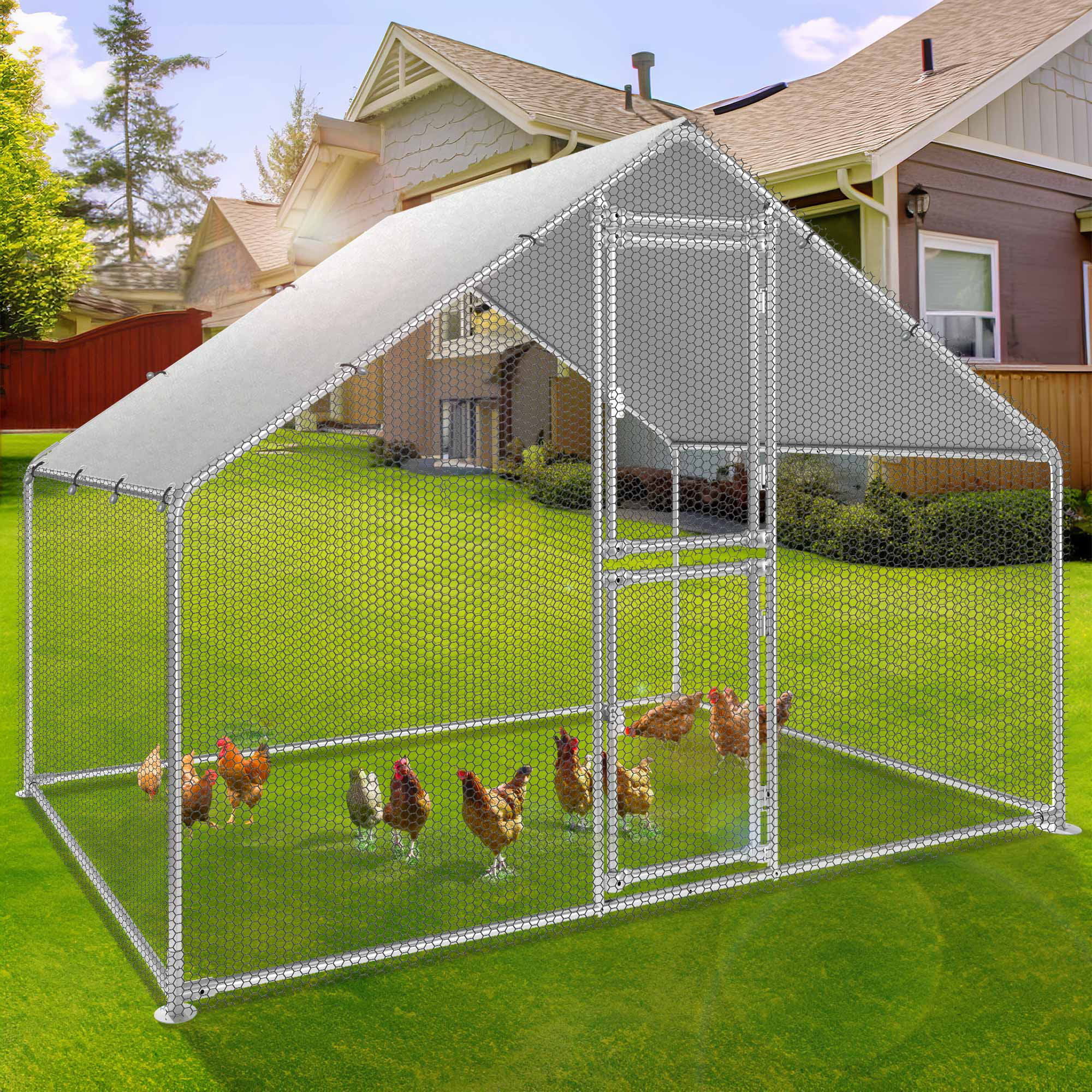 Archie & Oscar™ Keltner Metal Chicken Run Coop Walk-in Poultry Cage ...