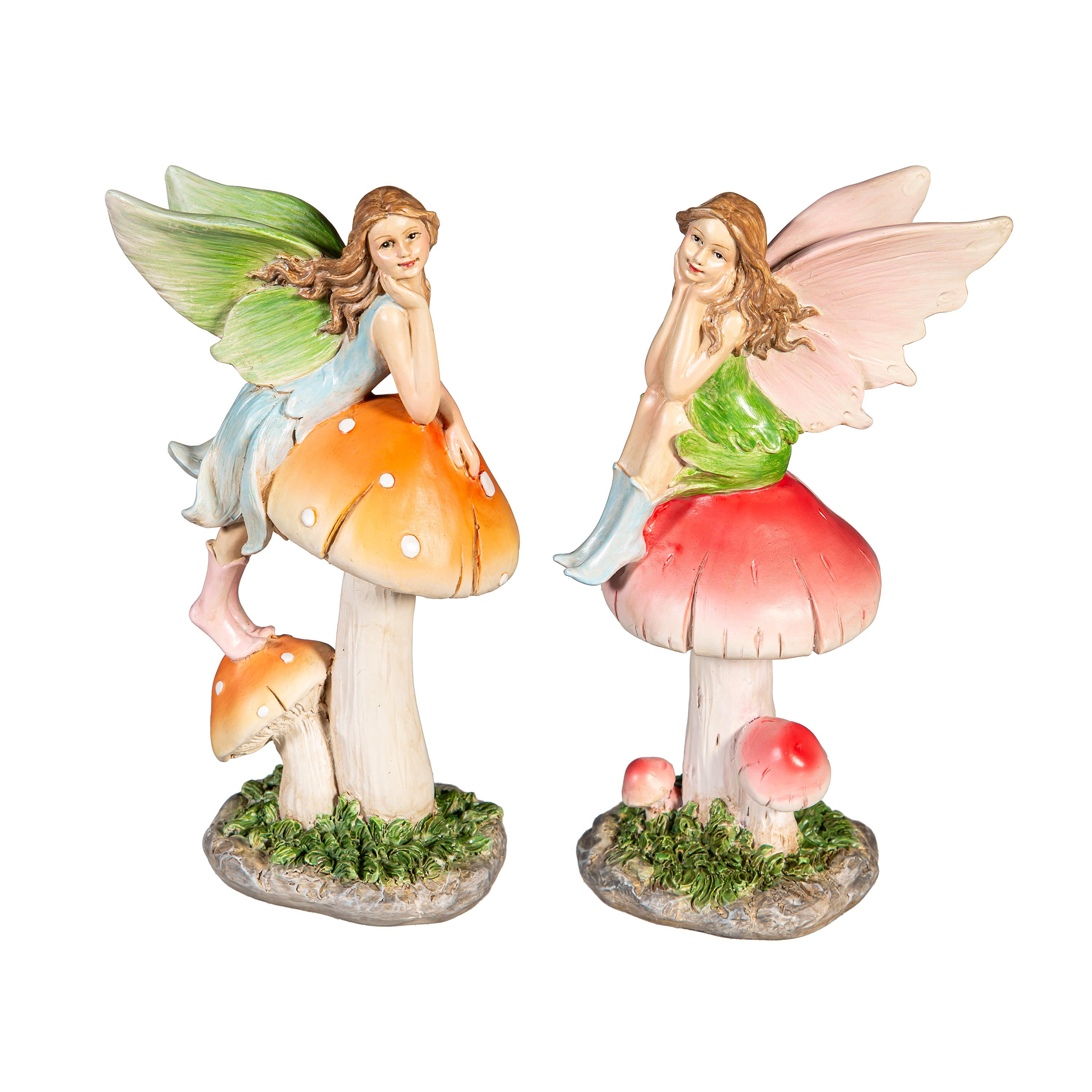Evergreen Enterprises, Inc Resin Fairy Sitting On Mushroom Statue, 6"H ...