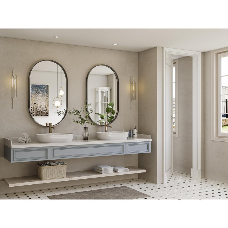 Latitude Run® Axia Metal Oval Pill-Shaped Wall Mirror & Reviews | Wayfair