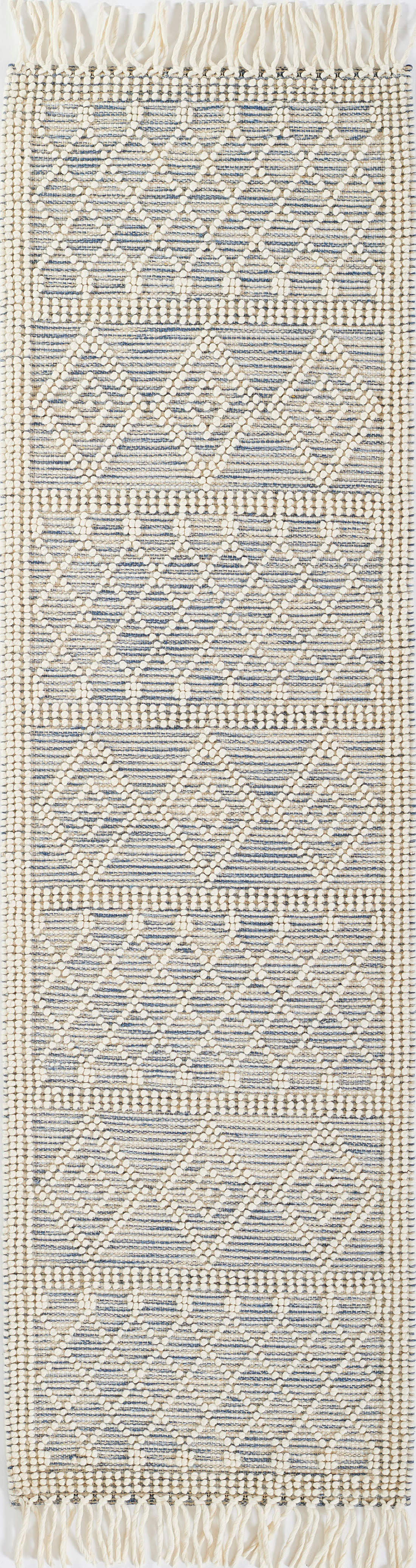 Birch Lane™ Alyson Geometric Handwoven Cotton/Wool Beige/Light Blue ...