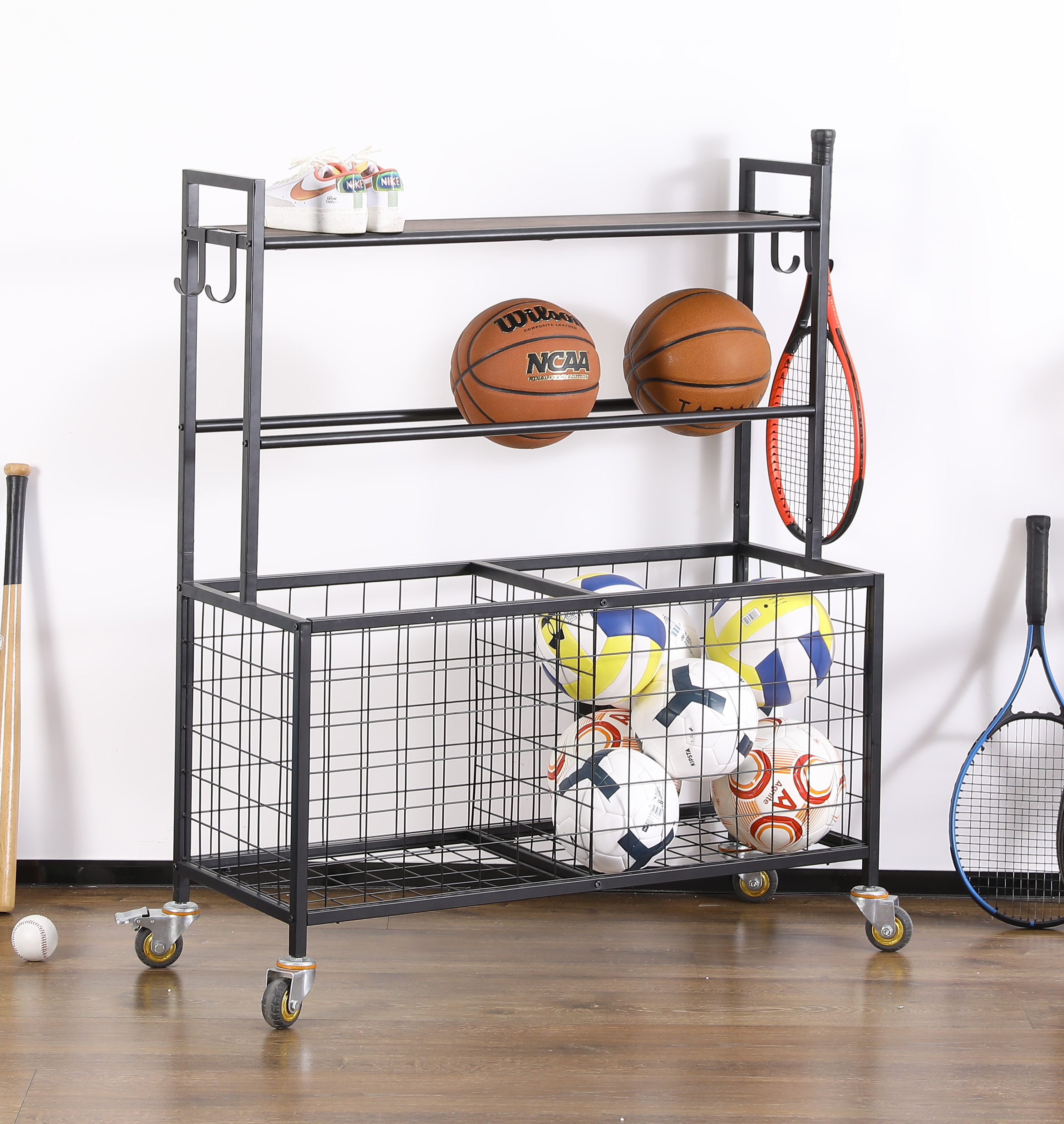 Arlmont & Co. Daveonna Multi Sports Rack Trolley | Wayfair