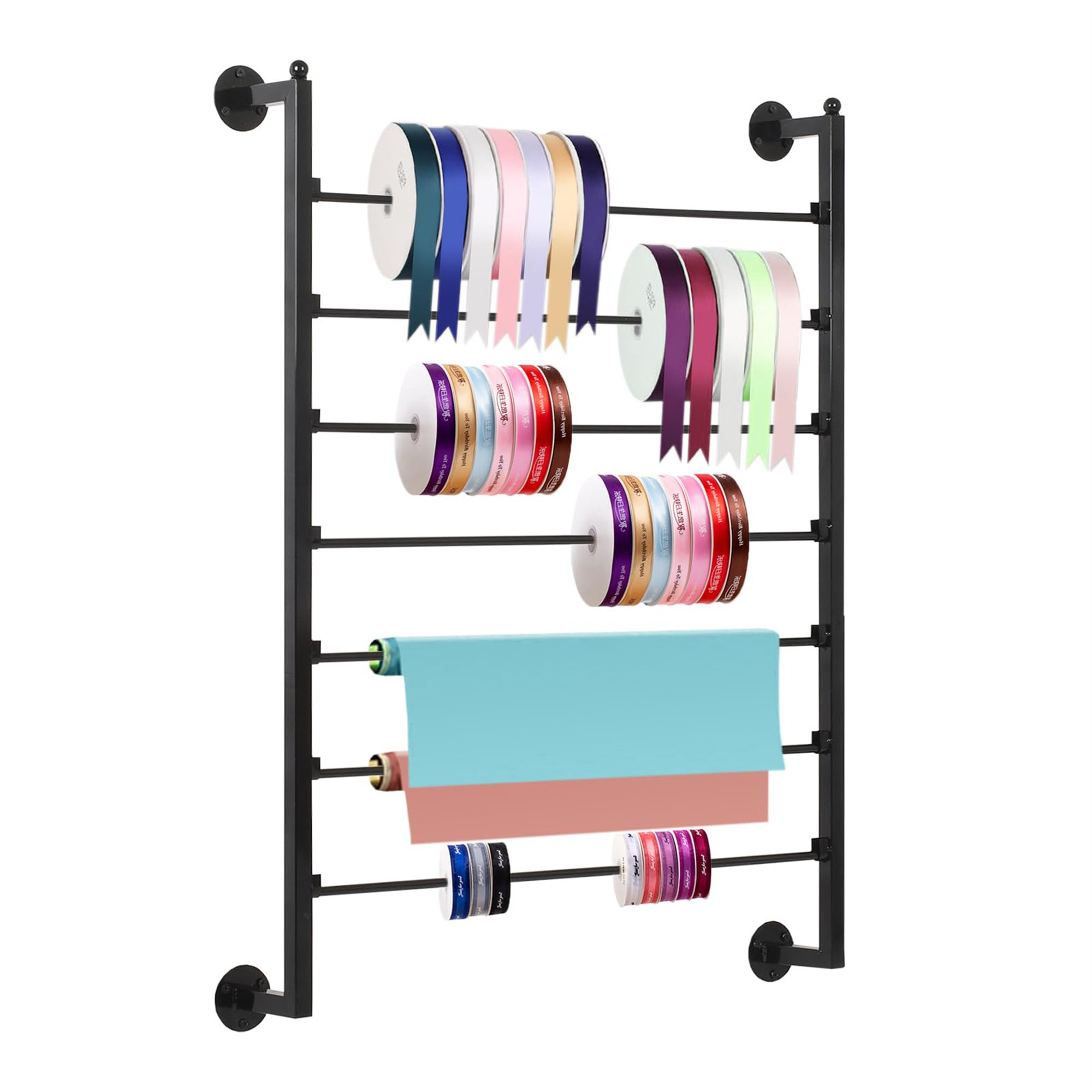 transparent.0 Wall Mounted Ribbon Rack, 7-Layer Large Capacity Metal ...