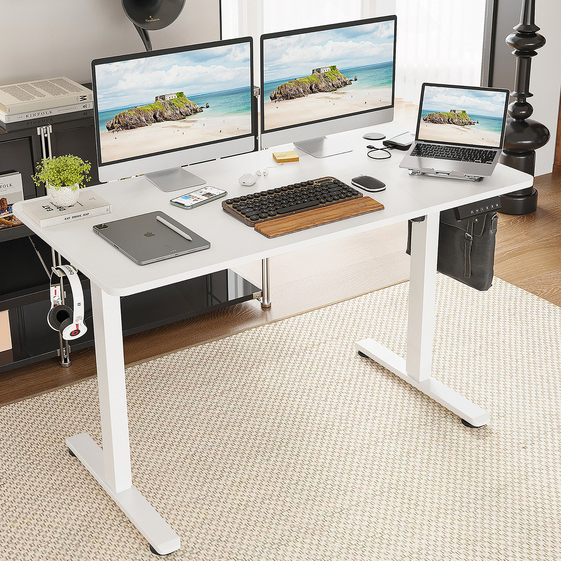 Latitude Run® STARY Electric Standing Desk With Adjustable Height And ...