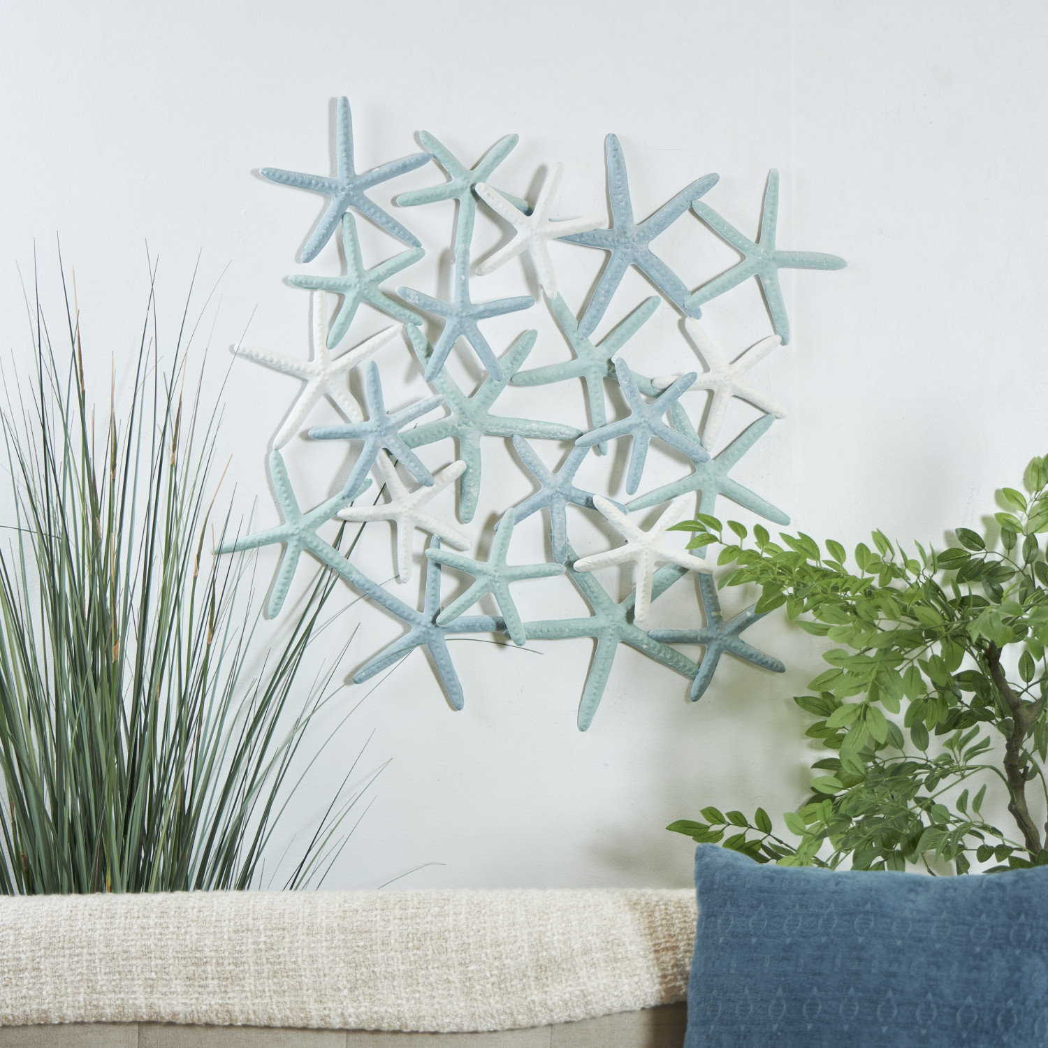 Rosecliff Heights Olmo Metal Overlapping Starfish Light Blue Wall Decor ...