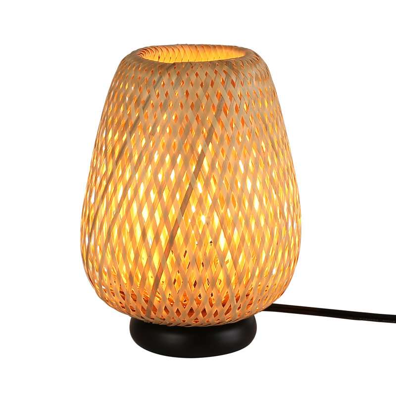 Bay Isle Home™ Maragozakis Rattan Handmade Bamboo Table Lamp, Retro ...