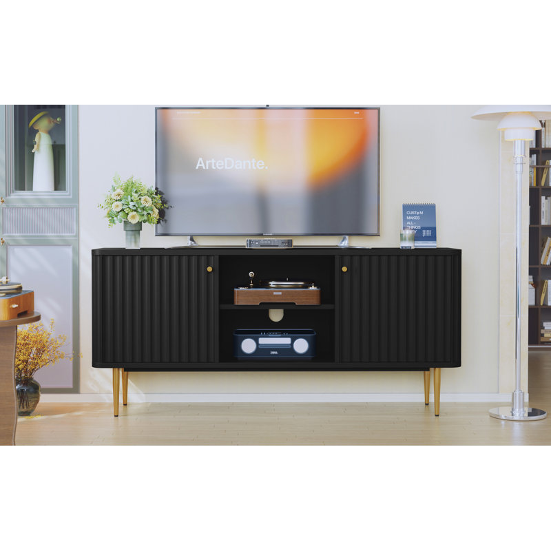 Mercer41 Alyun 55” Fluted TV Stand with Storage & Reviews | Wayfair