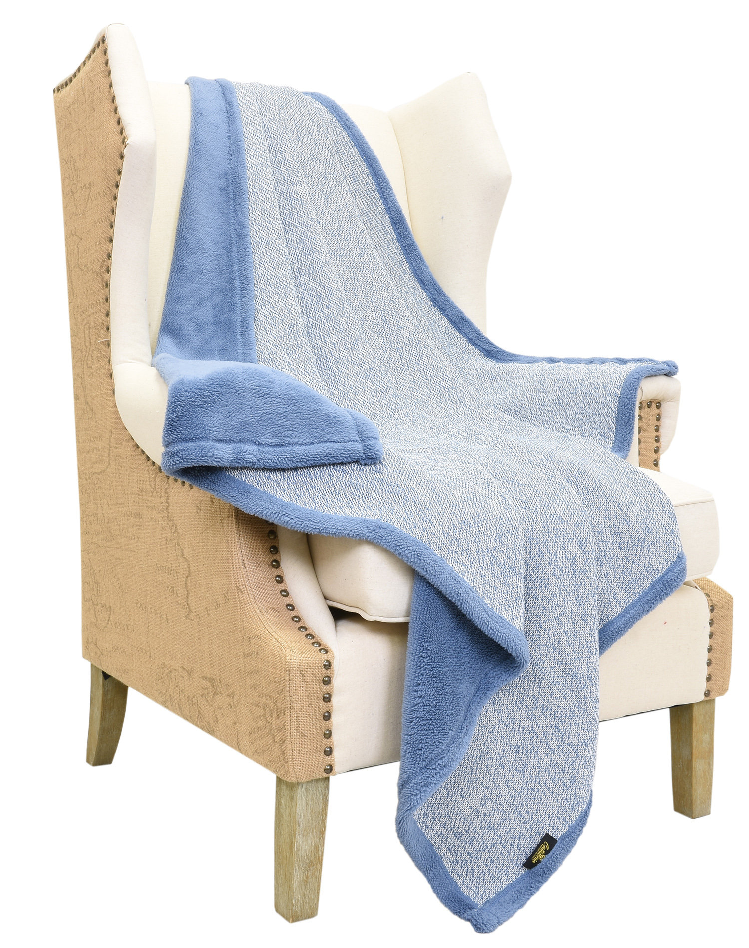 Catalonia Cable Knit Sherpa Throws, Reversible Super Soft Sherpa ...