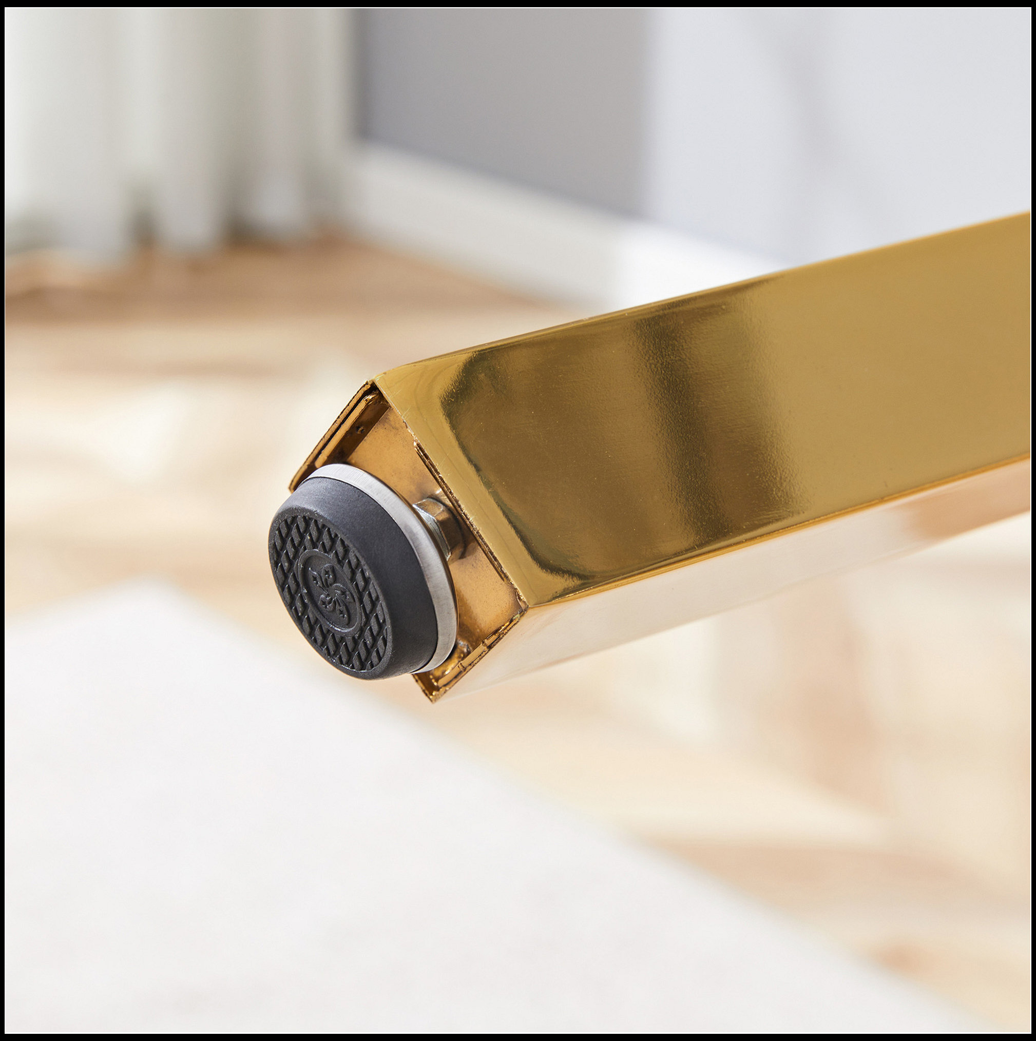 Mercer41 Modern Luxurious Round Tempered Glass Dining Table With Gold 7 ...