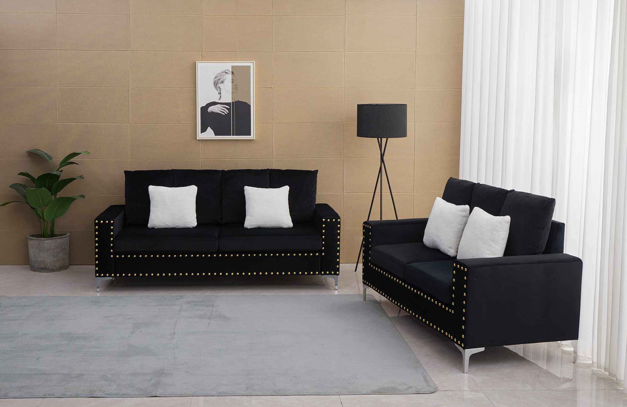 Kingway INC 2 Piece Velvet Living Room Set & Reviews - Wayfair Canada