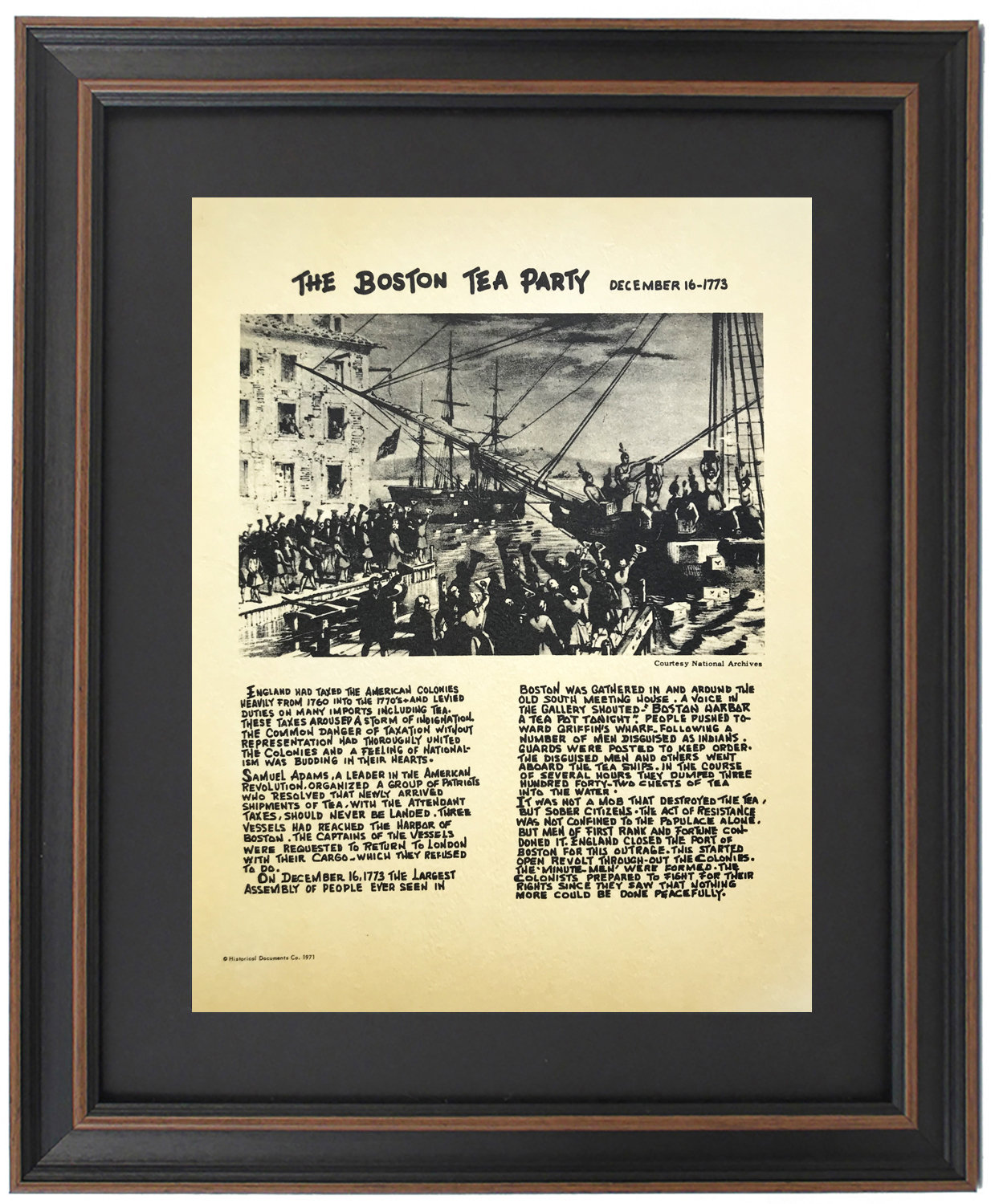 Alcott Hill® Story of the Boston Tea Party | Framed Textual Art Print ...