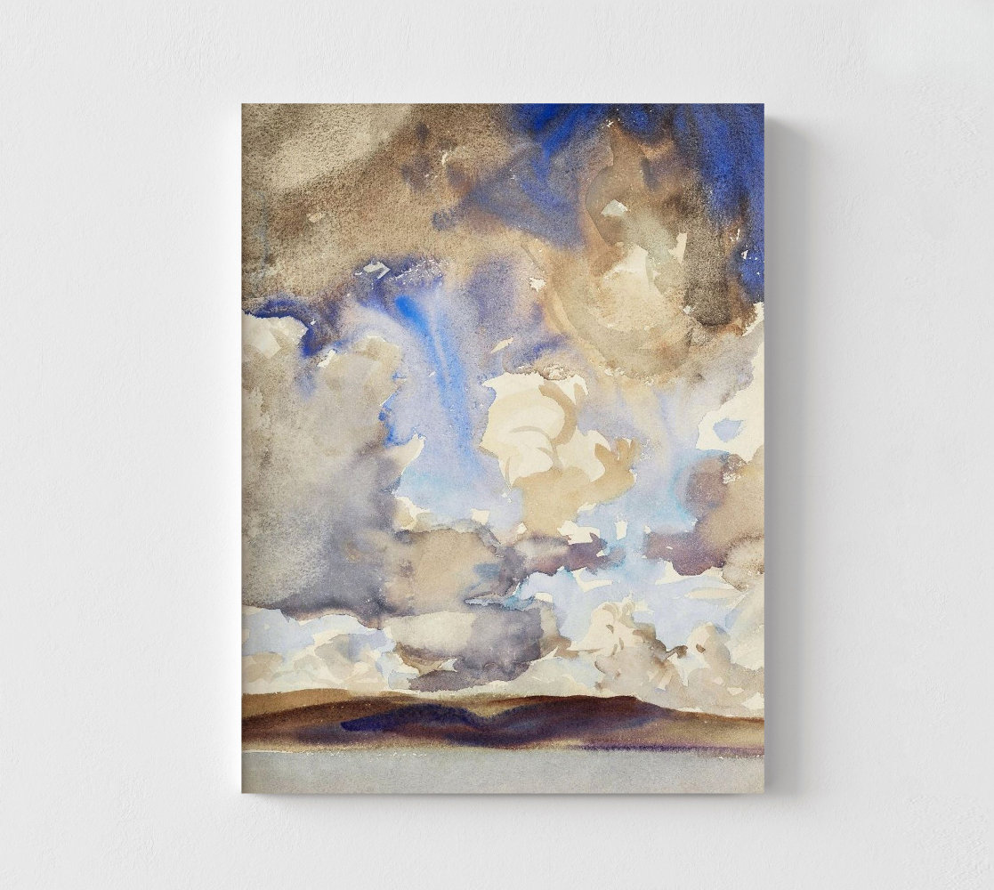 WeFrameArt Abstract Sky Painting Print, Framed Cloudy Landscape Wall ...