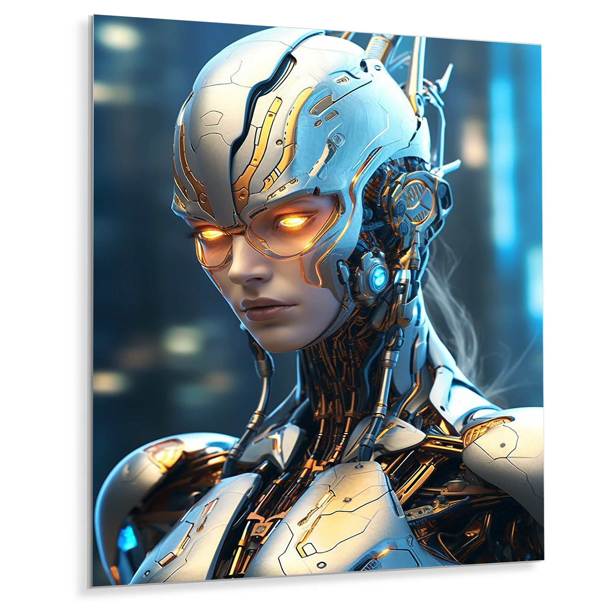 Red Barrel Studio® Female Space Voyager III - Robot Metal Wall Art ...