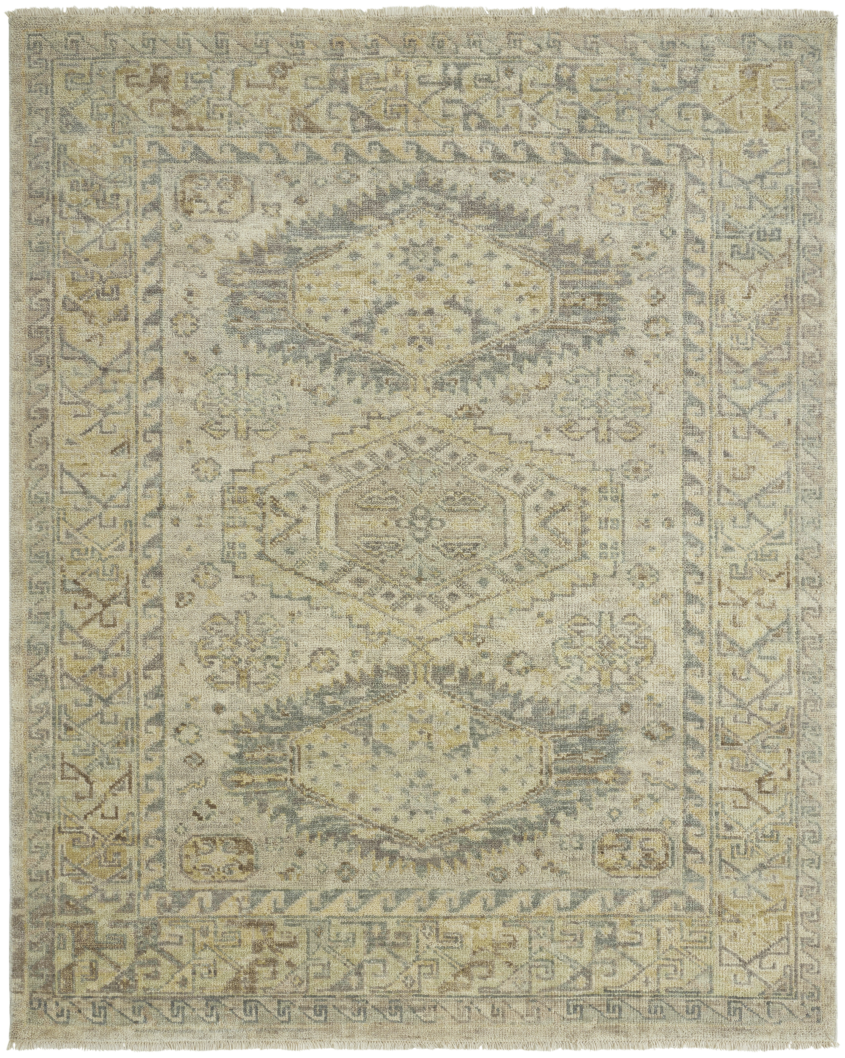 Bungalow Rose Glaspie Sandstone Elegance Hand-Knotted Wool Area Rug ...