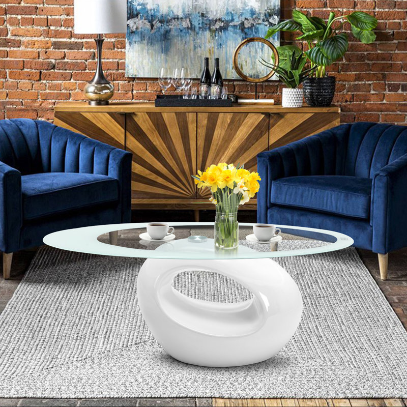 Wade Logan® Mosheim Glass Top Coffee Table & Reviews | Wayfair