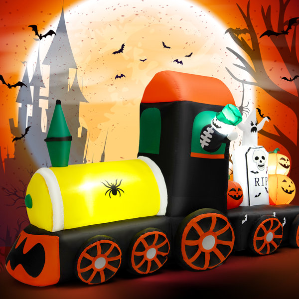 The Holiday Aisle® 8'' Long Inflatable Halloween Train Blow Up ...