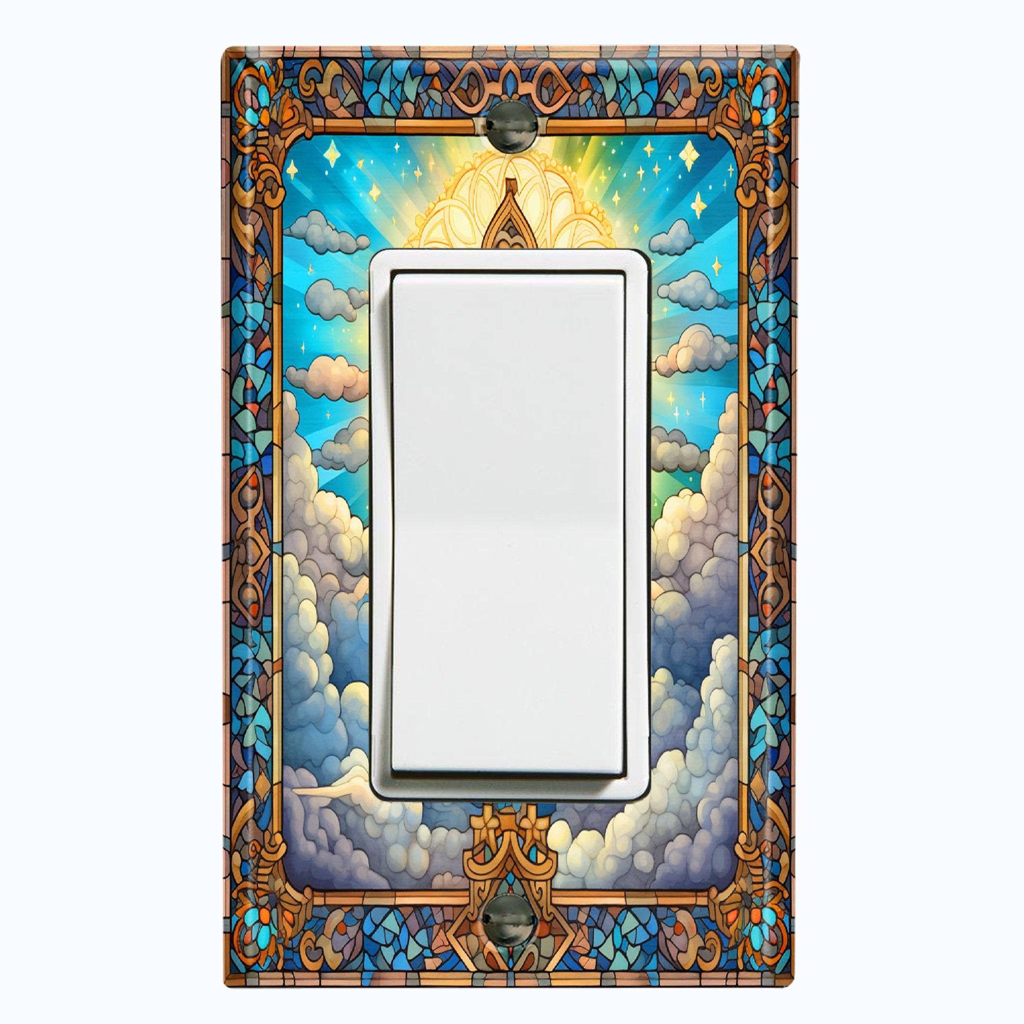 WorldAcc Metal Light Switch Plate Outlet Cover (Religious Cross Cloud ...