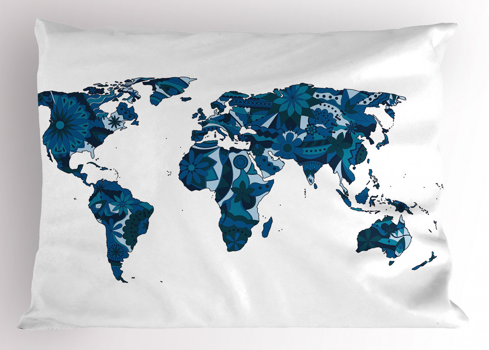 Ambesonne Floral World Map Sham | Wayfair