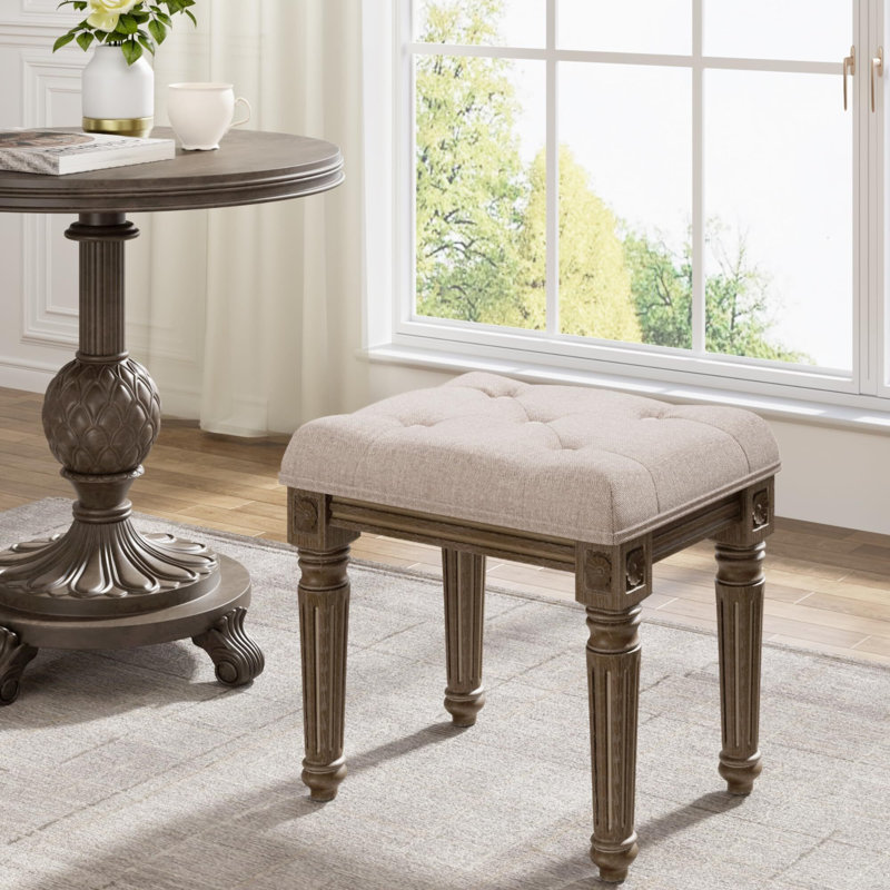 Ophelia & Co. Bornholm Solid Wood Accent Stool | Wayfair
