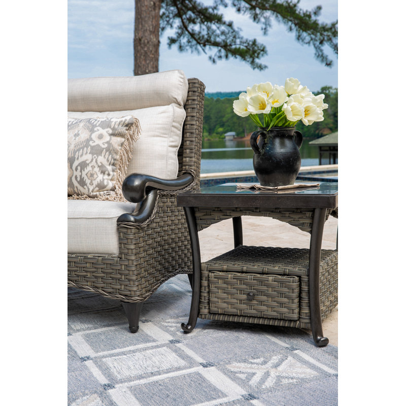 Inspired Visions Davenport Outdoor Side Table w/ Bluestone Top | Wayfair