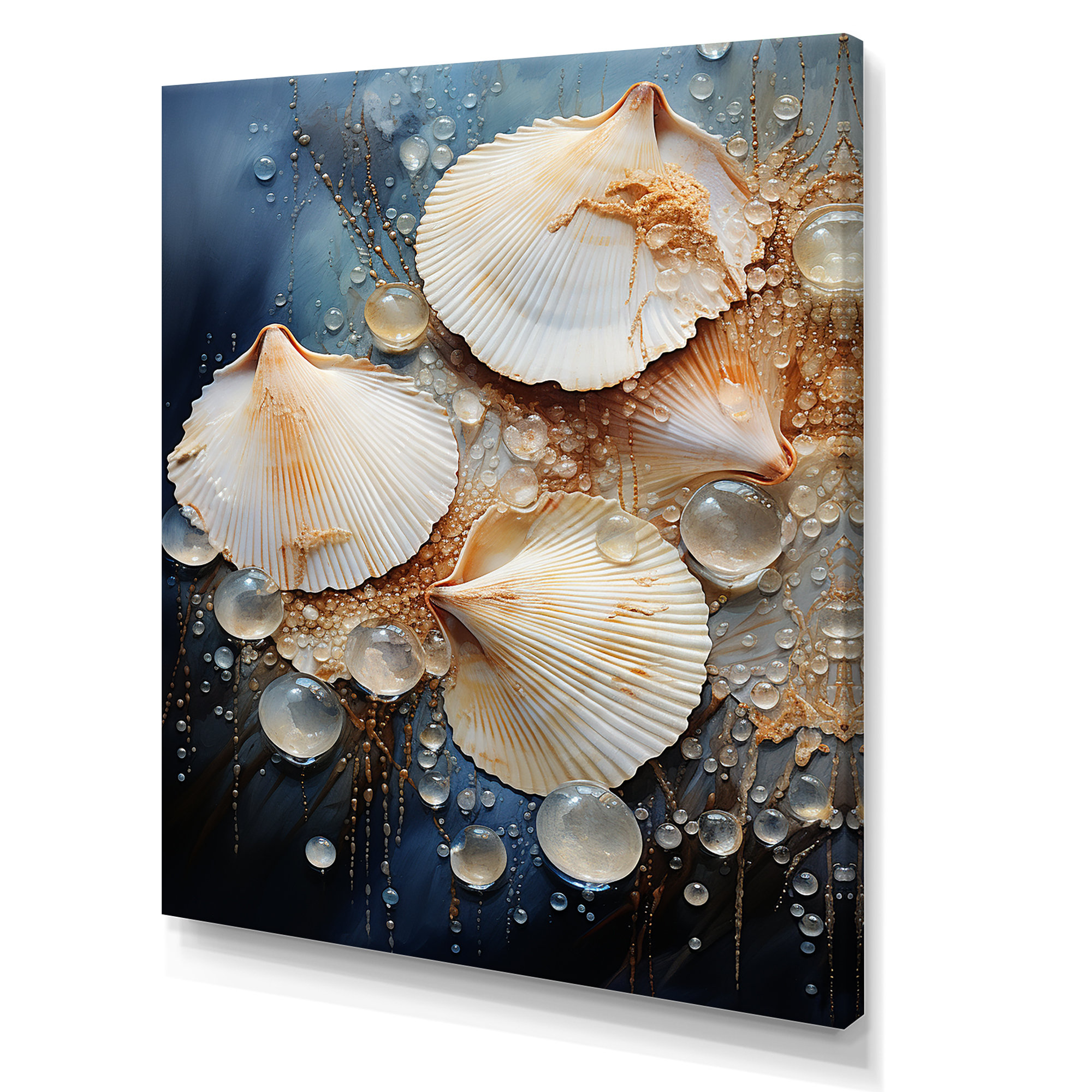 Design Art Ethereal Marine Clams - Clam Canvas Print | Wayfair