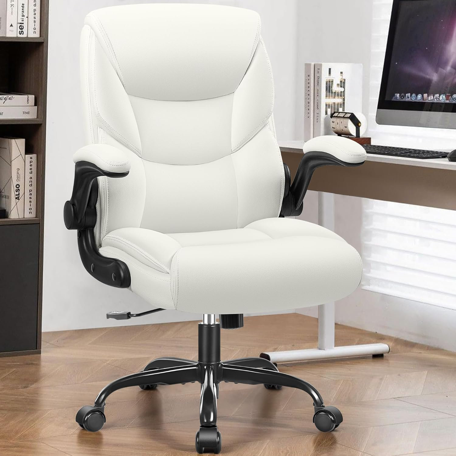 Inbox Zero Office Chair - Small PU Ergonomic Desk Chair, Comfy Computer ...
