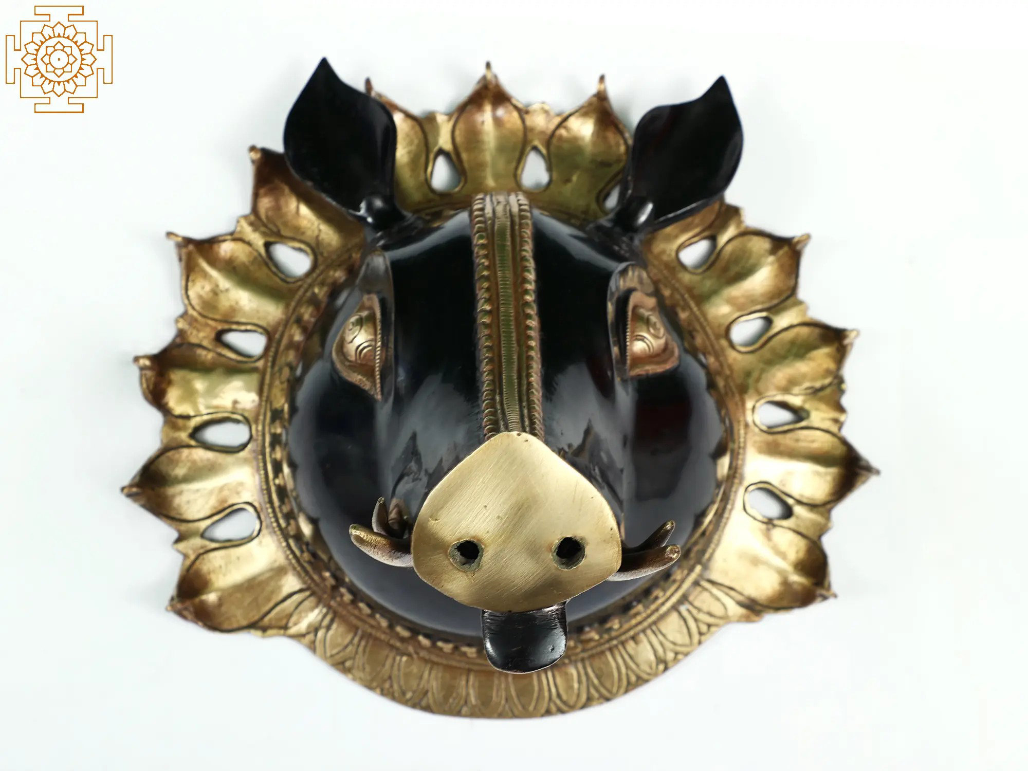 Bungalow Rose 9" Lord Varaha Mask Glimmering With Life In Brass ...