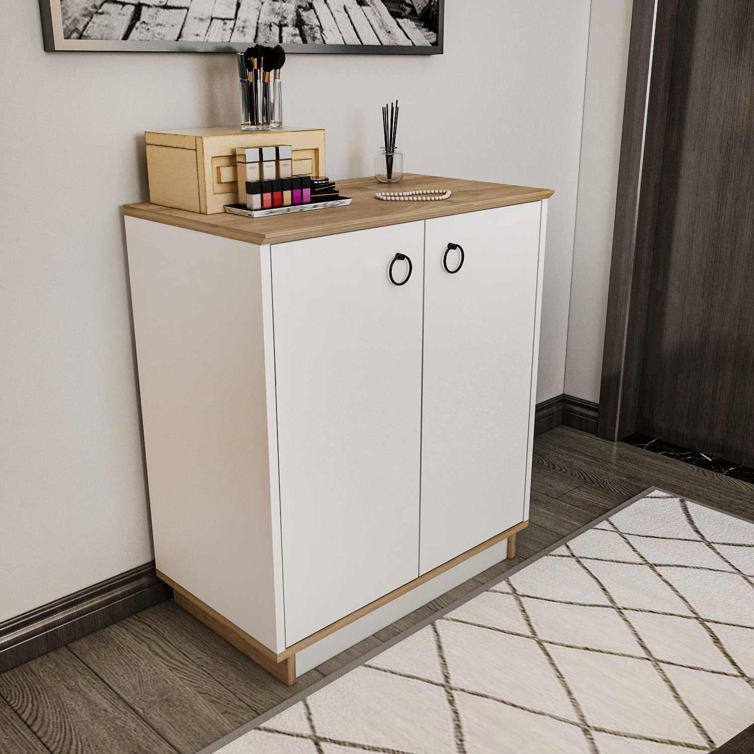 Ebern Designs Simcoke 32.7" Tall 2-Door Accent Cabinet | Wayfair