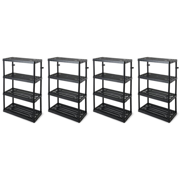 Gracious Living 4 Shelf Fixed Height Ventilated Heavy Duty Storage Unit ...