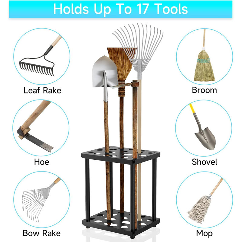 Elaine Mercure Garden Tool Organizer, Heavy Duty Steel Yard Tool ...